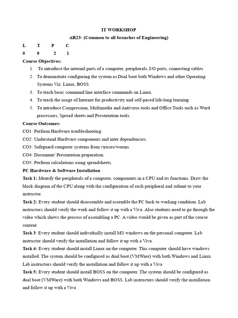IT Workshop: Computer Skills Training | PDF | Microsoft Excel | World ...