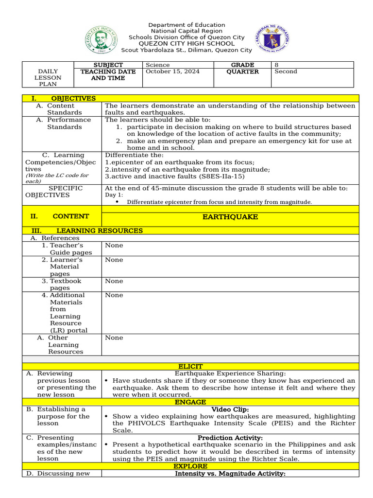 Week 2 - Intensity and Magnitude | PDF | Earthquakes | Cognitive Science