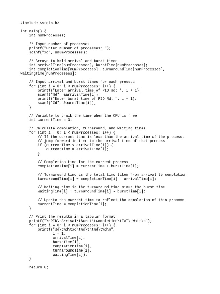 FCFS | PDF | Computers | Technology & Engineering