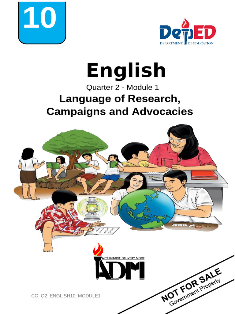 English10 Q2 Mod1 LanguageofResearchCampaignsandAdvocacies-No-key | PDF | Experiment | Placebo