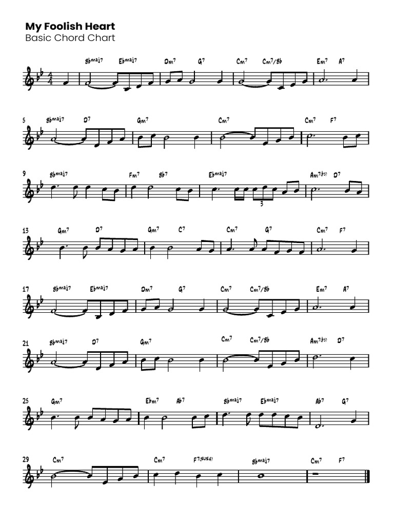 Foolish Heart Final Chord Chart | PDF | Échecs