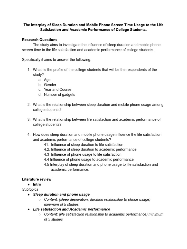 Statement of The Problem (SAmple) | PDF