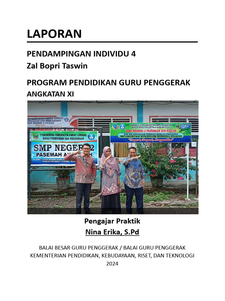 Laporan PI 4 Zal BOPRI TASWIN LENGKAP | PDF