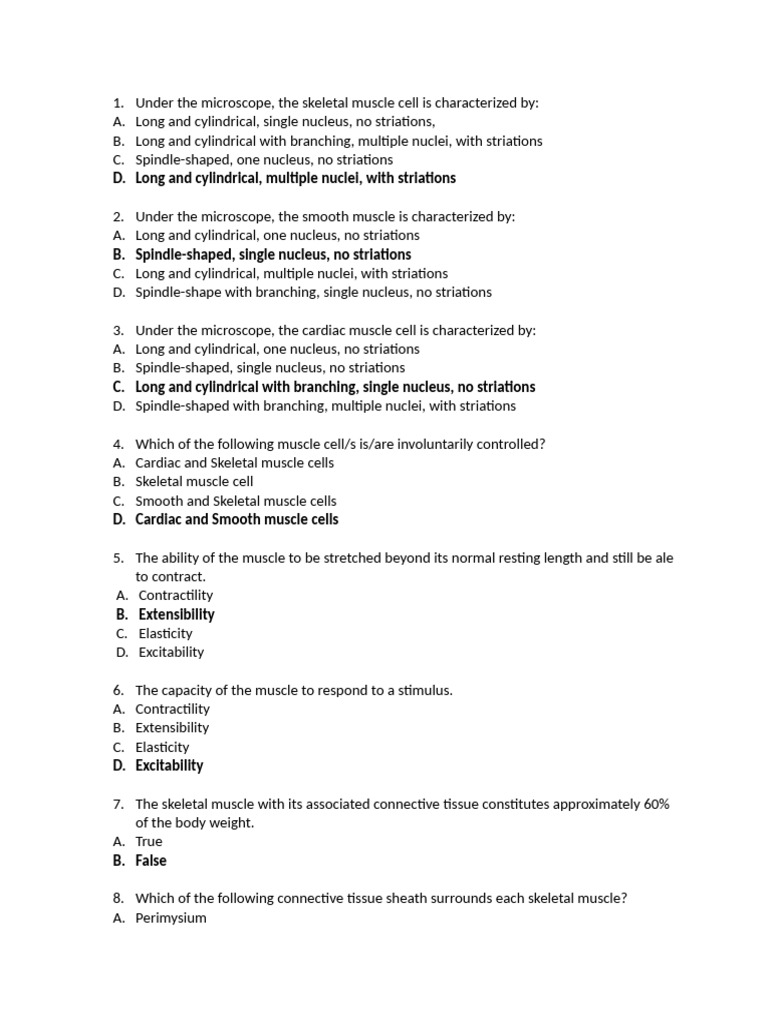 Anaphy Quiz Muscular System | PDF | Muscle Contraction | Chemical Synapse