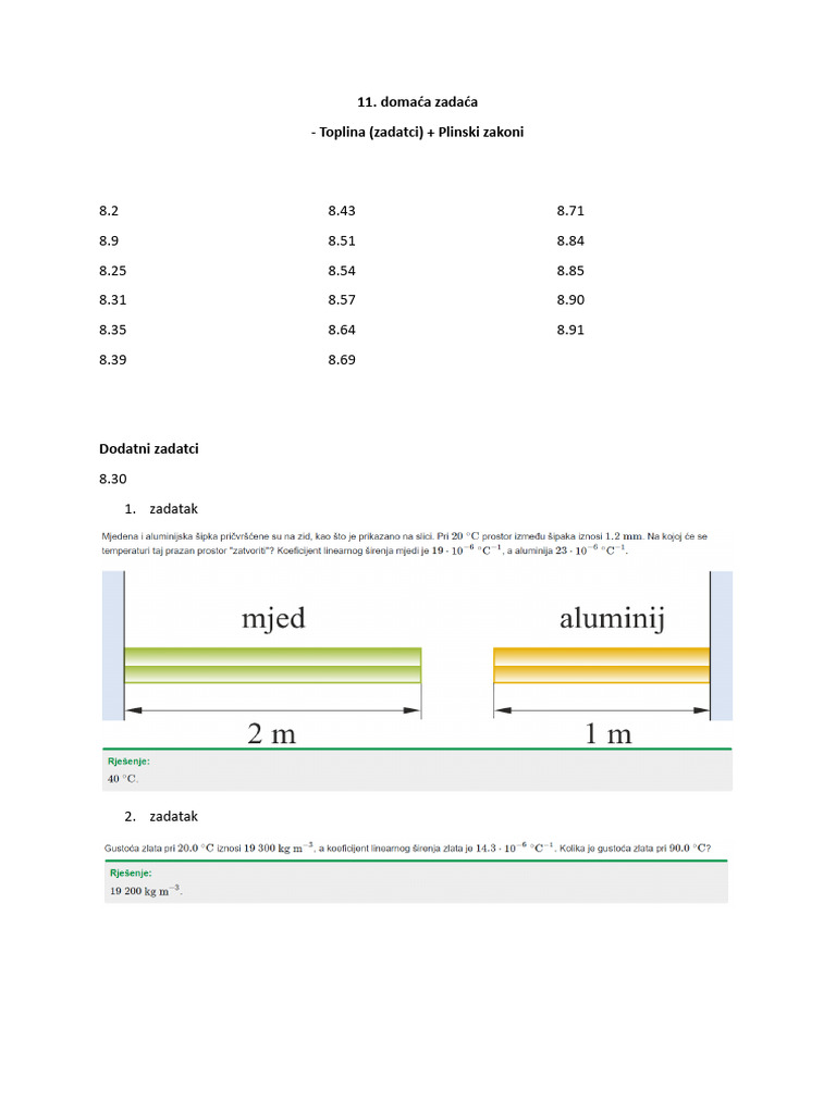 Plinski Zakoni I Toplina Zadatci | PDF