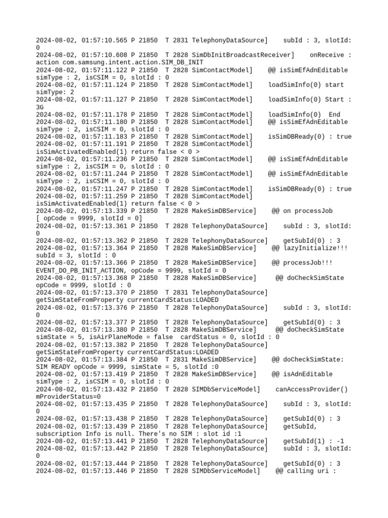 SIM Database Initialization Log | PDF | Finance & Money Management | Computers