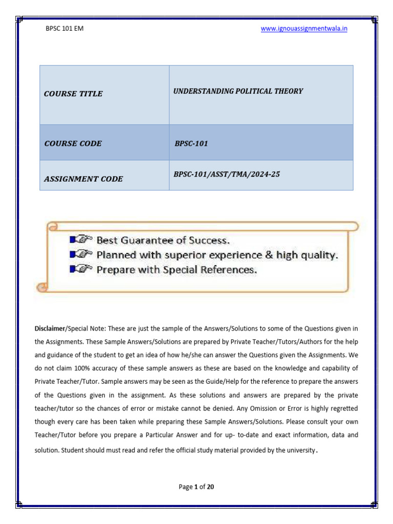 BPSC 101 em Solved Assignment 2024 25 | PDF | Gender Studies | Feminism