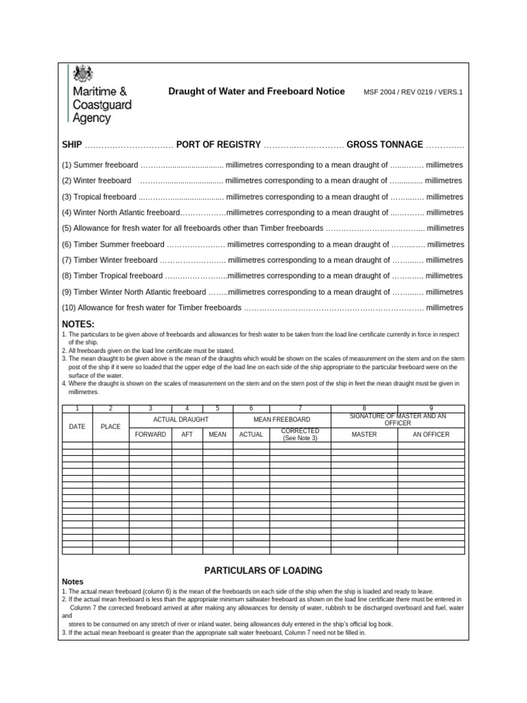 Water Draught and Freeboard Guidelines | PDF | Heavy Industry ...
