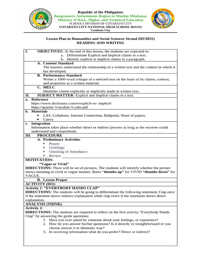 Explicit and Implicit lp2 | PDF | Cognitive Science | Human Communication
