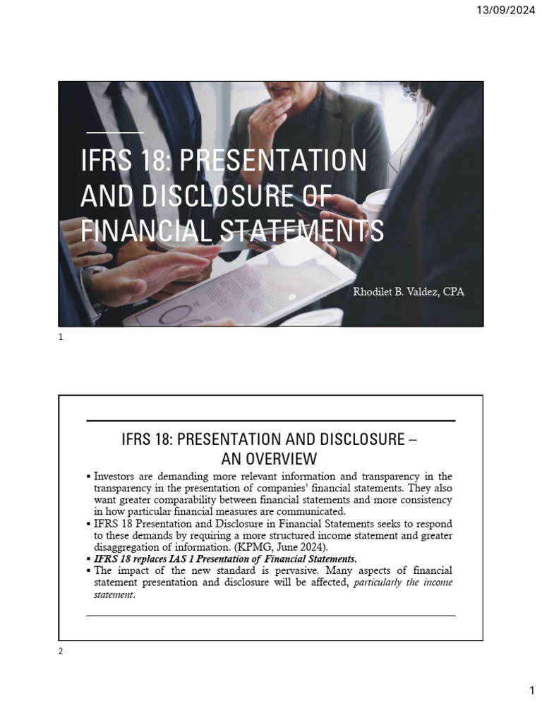 PFRS-18-Presentation-and-Disclosure-of-FS | PDF | Income Statement ...