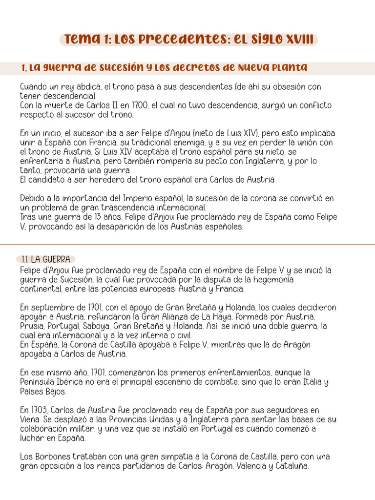 Tema 1_ el S.XVIII | PDF | Imperio español | España