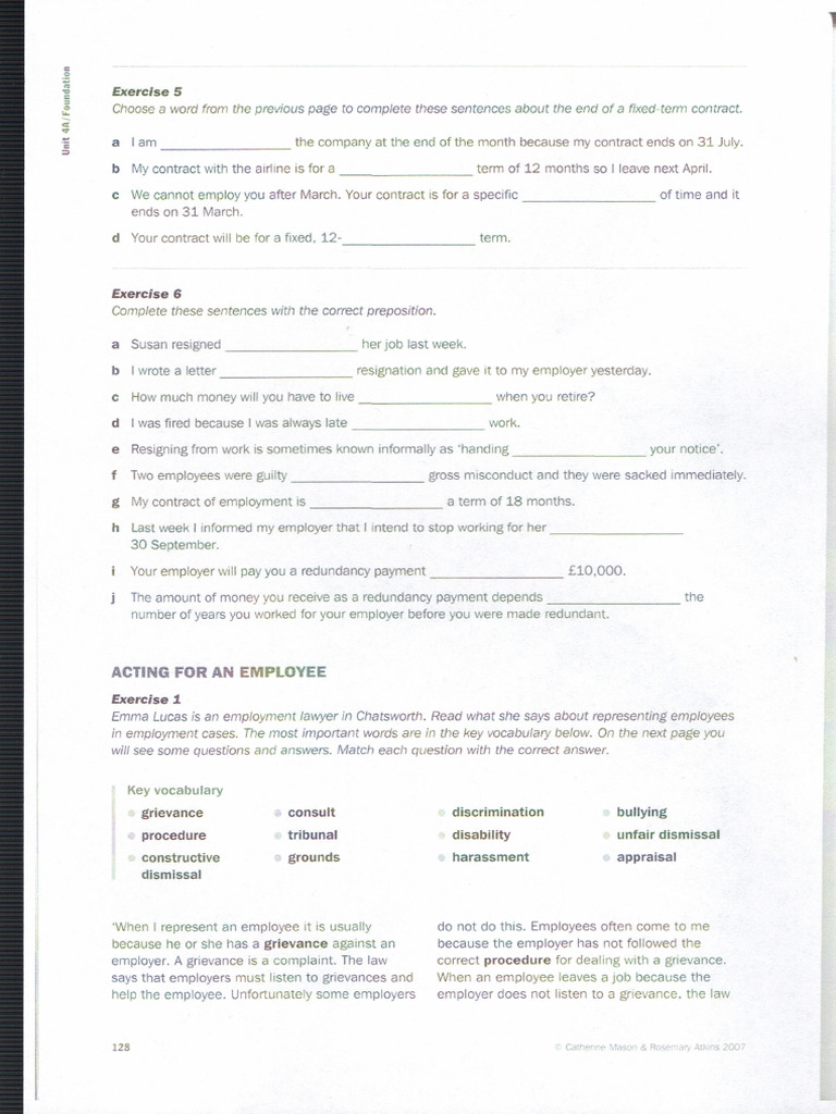 Acting For An Employee and Employer | PDF