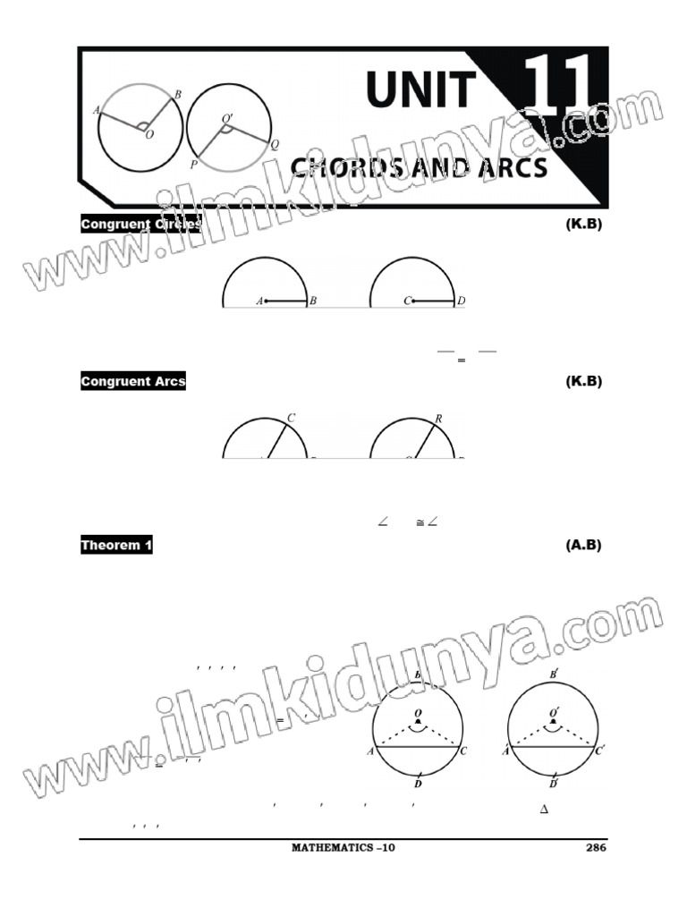 10th-class-maths-notes-2024-ch-11 | PDF | Circle | Perpendicular