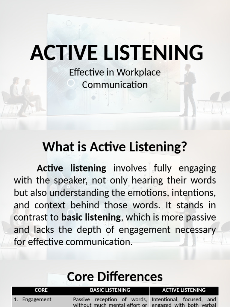 Active Listening | PDF | Empathy | Nonverbal Communication