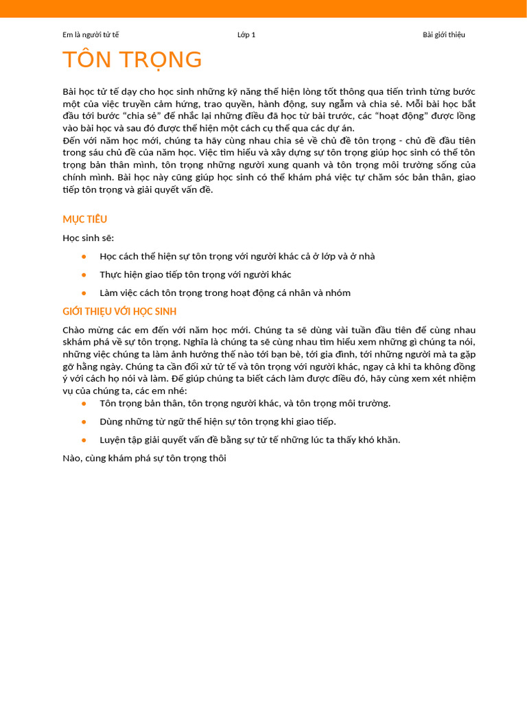 1.lop 1 TonTrong GioiThieu | PDF