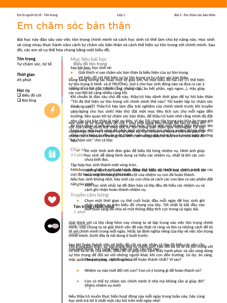 1.lop 1 TonTrong Bai2 EmChamSocBanThan | PDF