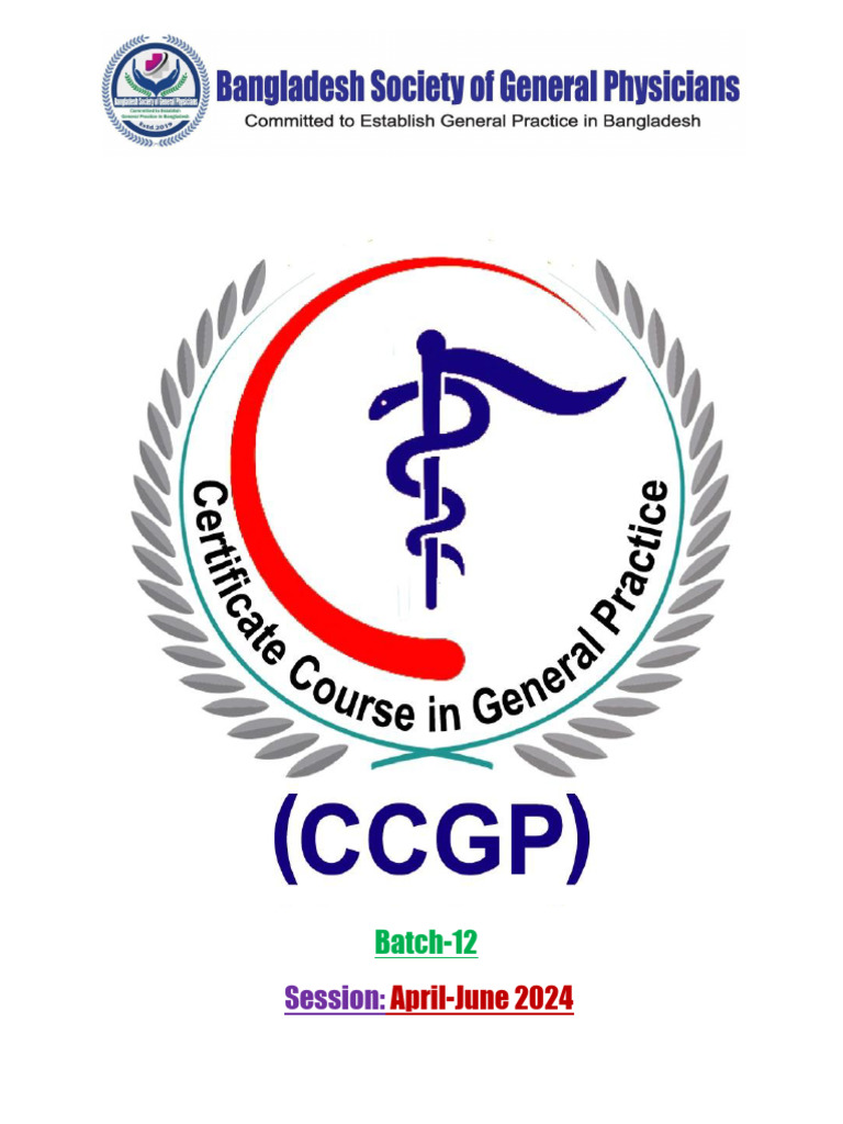 CCGP Batch-12 Course Schedule April-June 2024 | PDF | Health Care | Medicine