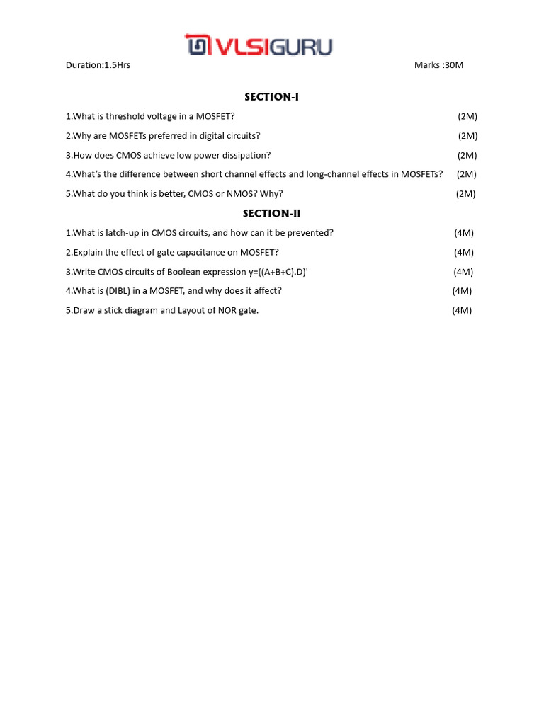 Cmos Test Paper 25th Oct 2024 | PDF