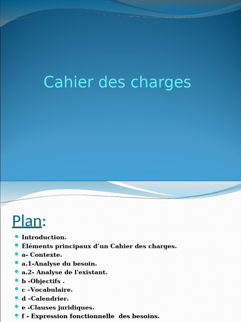 Guide Complet du Cahier des Charges | PDF