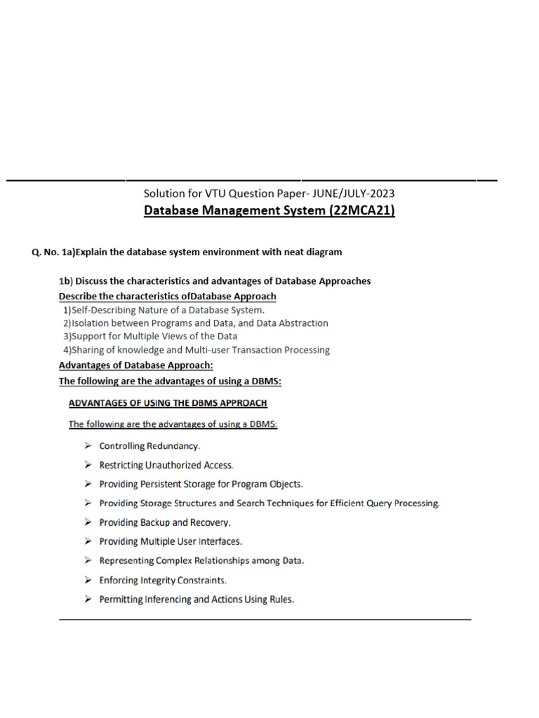 VTU Database Management System Guide | PDF | Database Transaction ...