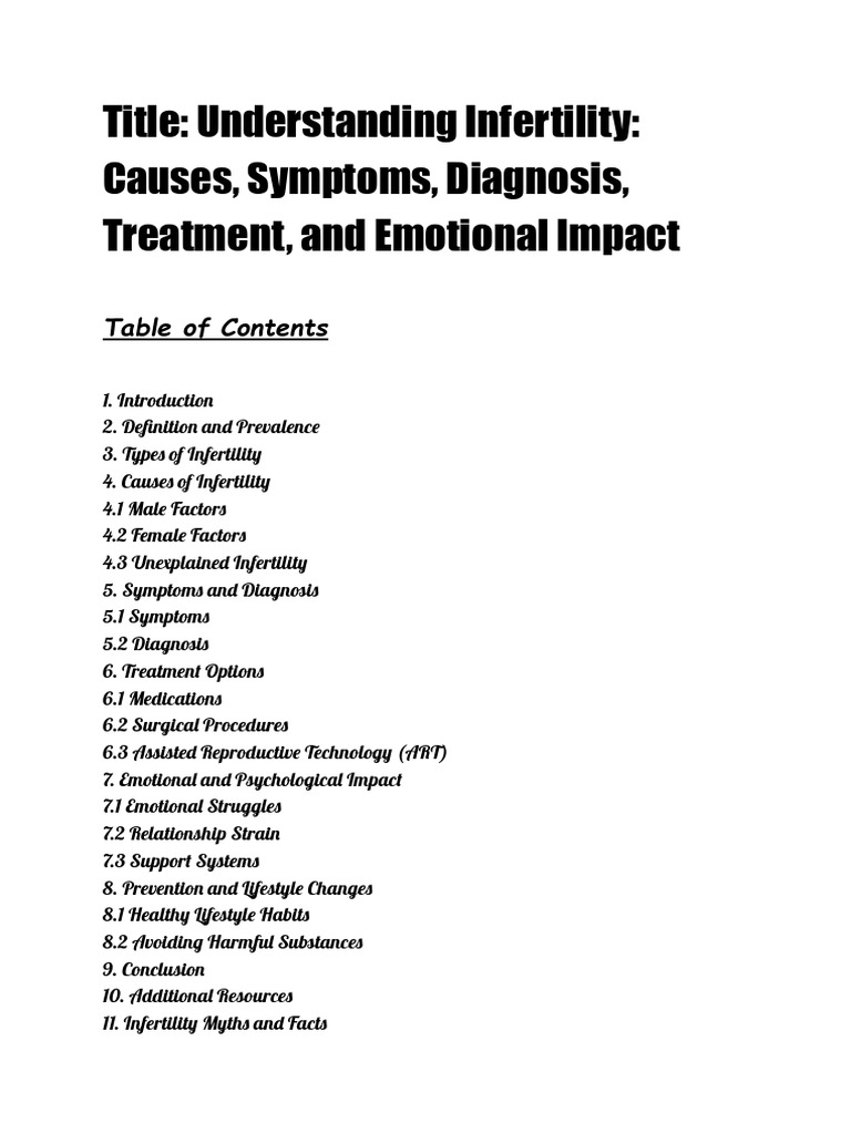 Infertility Project by Ansh Kesharwani 1 | PDF | Infertility | Medical ...