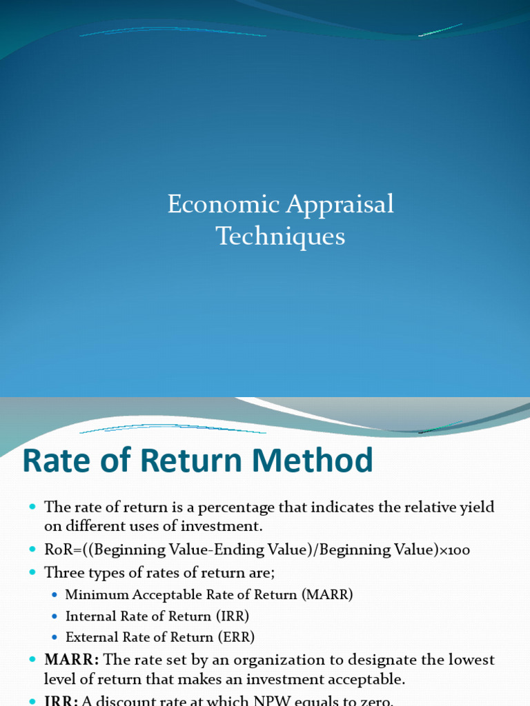 Rate Of Return Pdf Net Present Value Internal Rate Of Return