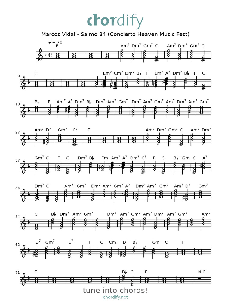 Chordify Marcos Vidal Salmo 84 Concierto Heaven Music Fest | PDF