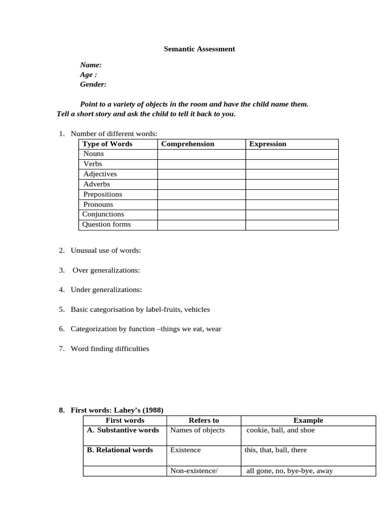 Semantics Assessment-1 | PDF | Noun | Word