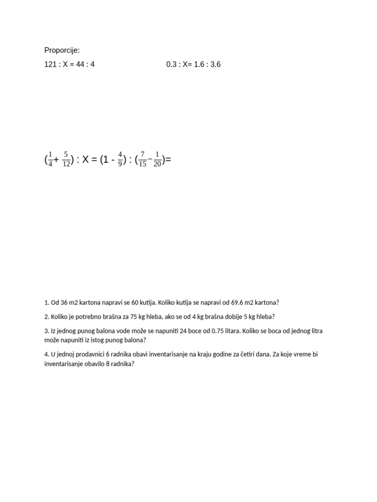 Rijesi Proporcije | PDF