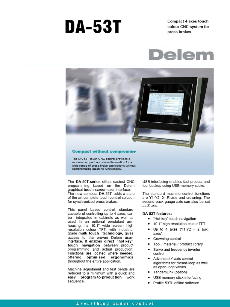 DELEM DA53T Touch Color CNC System | PDF | Numerical Control | Touchscreen