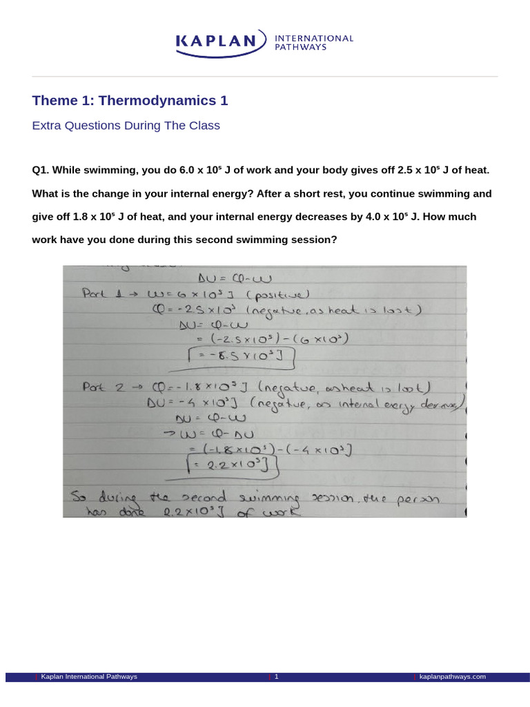 Thermodynamics Problem Set Overview | PDF | Gases | Heat