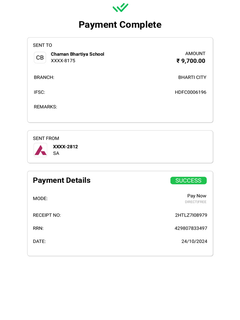 Nirav Outing Fees | PDF