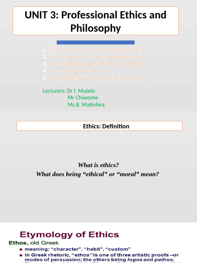 Unit 3 Lecture Notes Ethics | PDF | Morality | Virtue