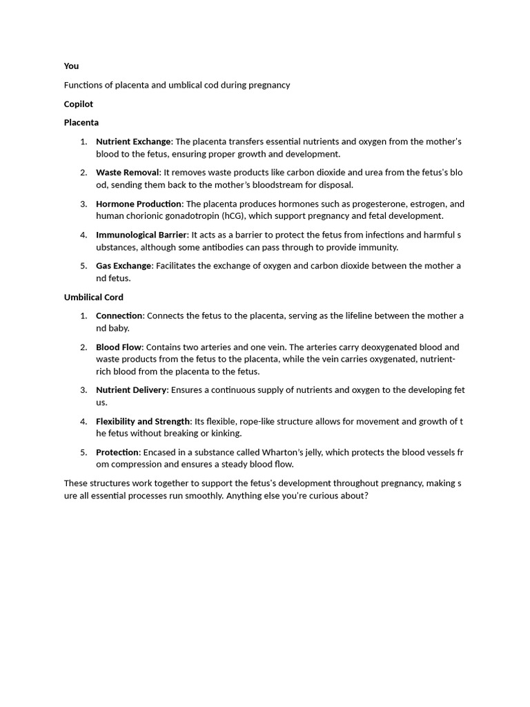 Placenta and Umblicalccod | PDF | Social Science | Wellness