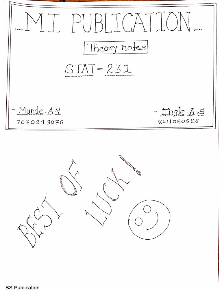 Stat 231 Short Handwritten | PDF