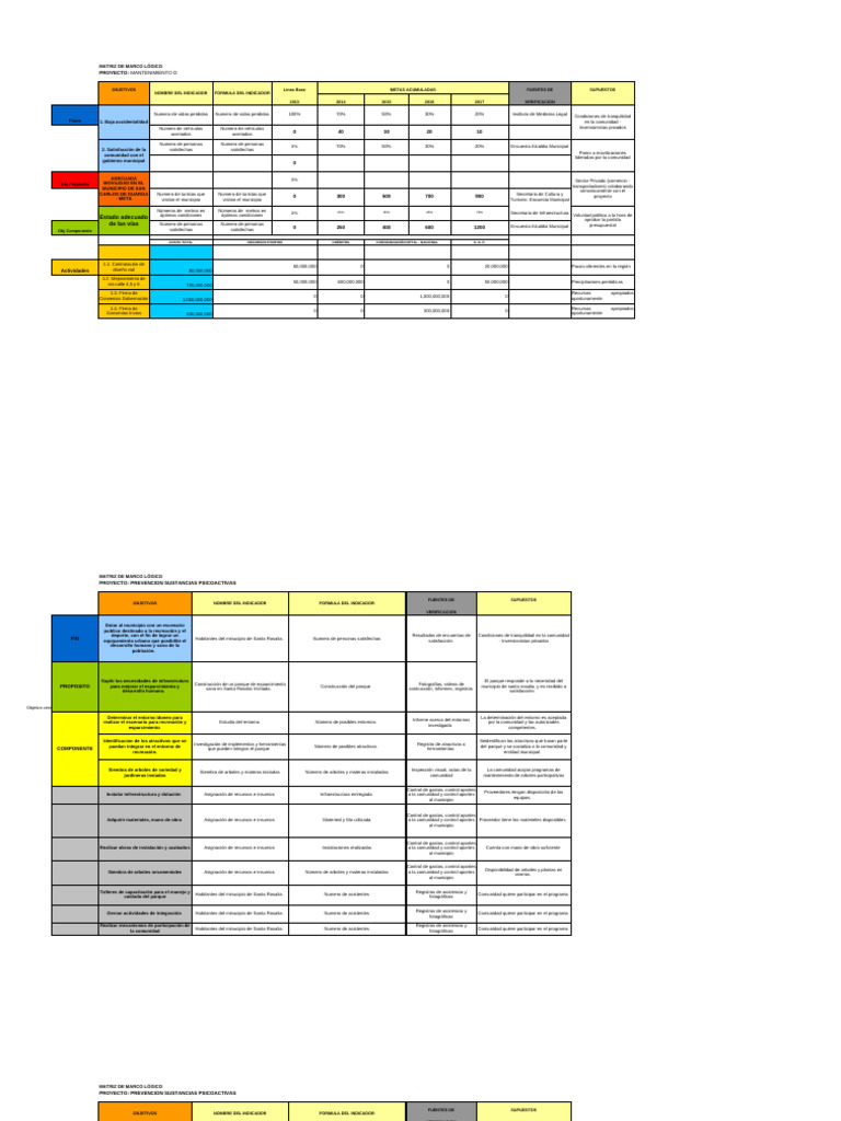 Matriz Del Marco Logico 5-10-2024 1 | PDF