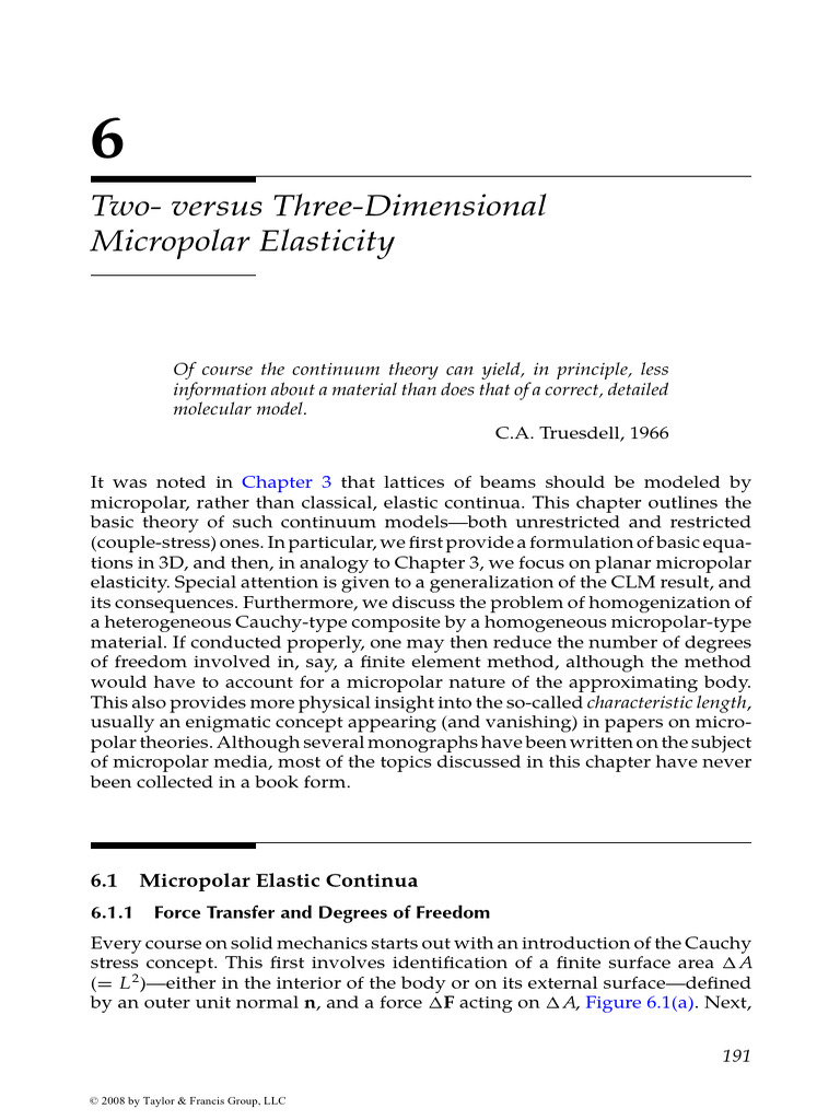 Two-Versus Three-Dimensional Micropolar Elasticity | PDF | Continuum Mechanics | Linear Elasticity