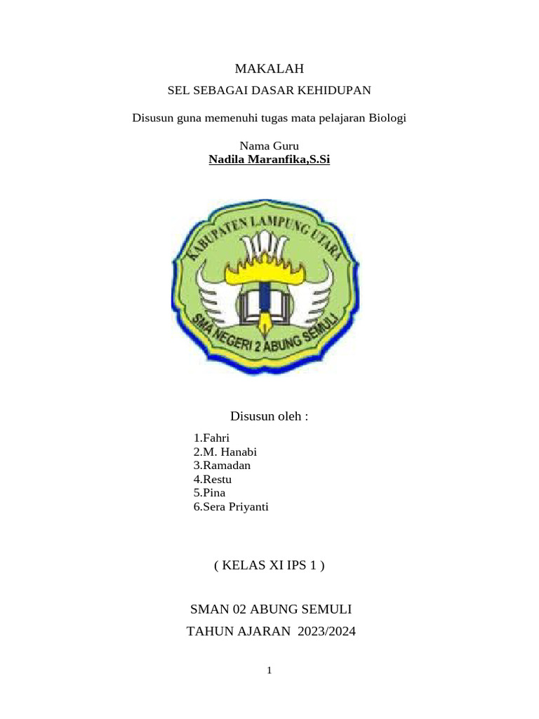 MAKALAH - SEL - SELESAI Oke | PDF | Kajian Bahasa Asing