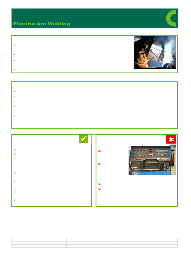 Electric Arc Welding Safety Guidelines | PDF