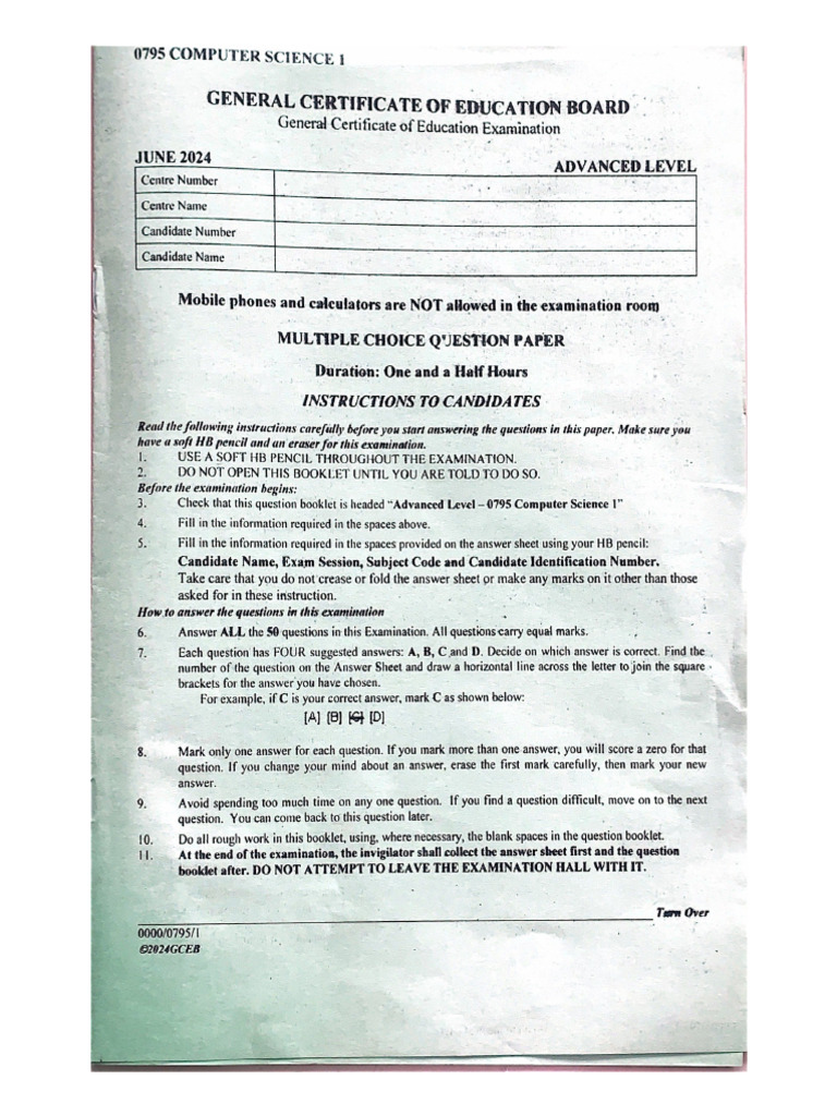 0795 Computer Science 1 | PDF