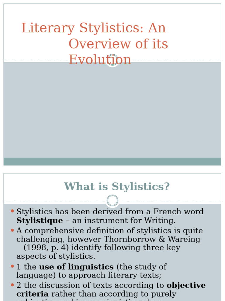Stylistics Lecture 1 | PDF | Rhetoric | Linguistics
