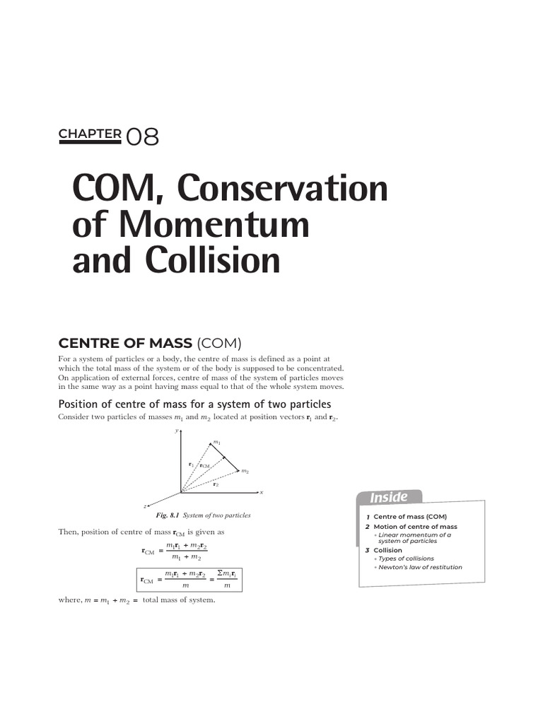 COM, Conservation of Momentum and Collision | PDF | Force | Momentum