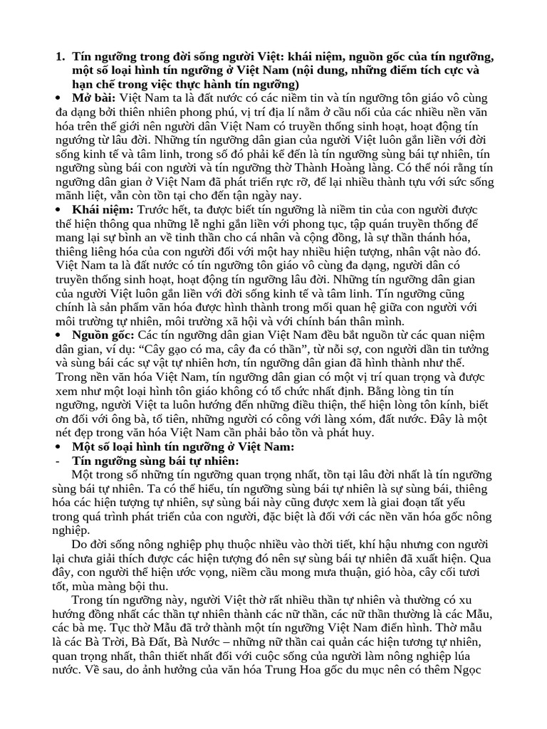 Đề cương CSVH | PDF