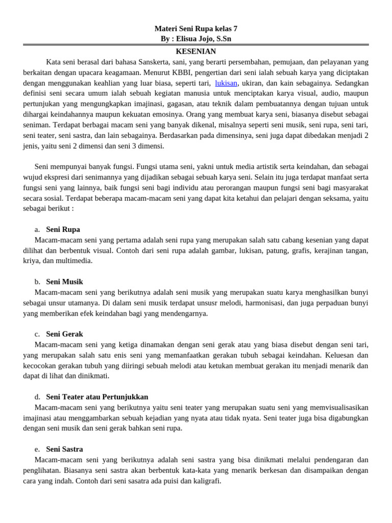 Materi Dasar Kelas 7A | PDF