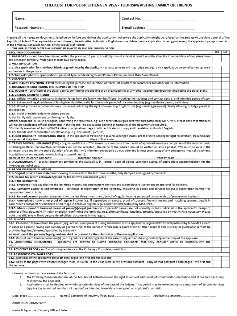 220407_Checklist_C_Tourism_Visting_Family_Friends | PDF | Travel Visa ...