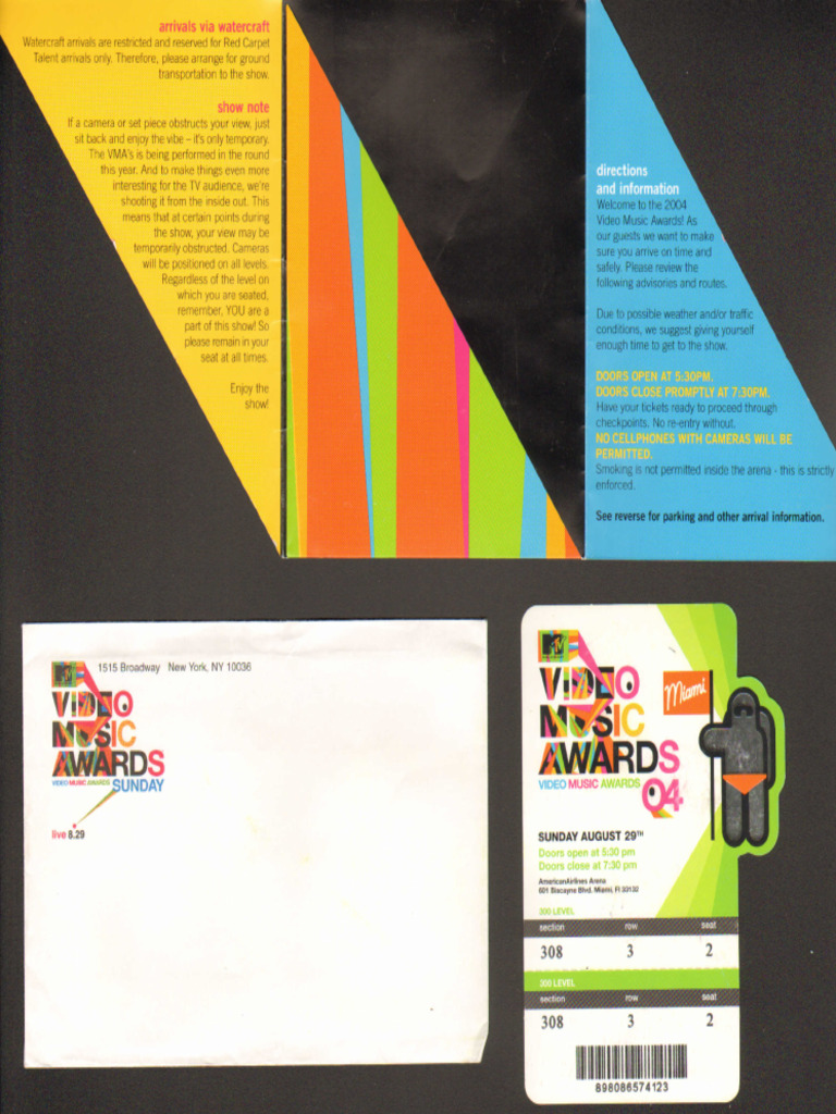 MTV Video Music Awards Ticket 08 29 2004 | PDF