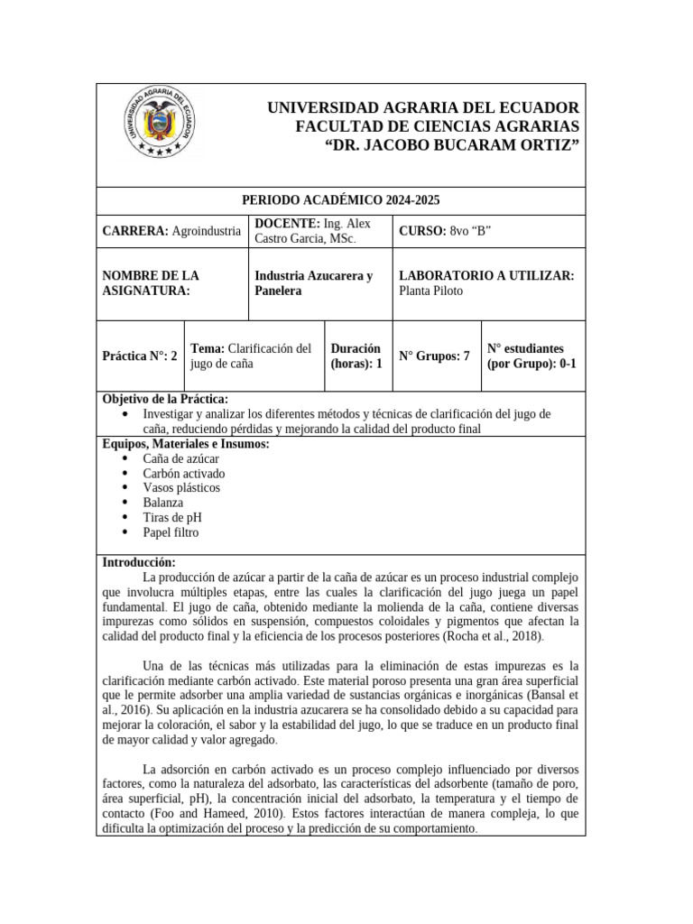 Informe Practica2 | PDF | Adsorción | Ph