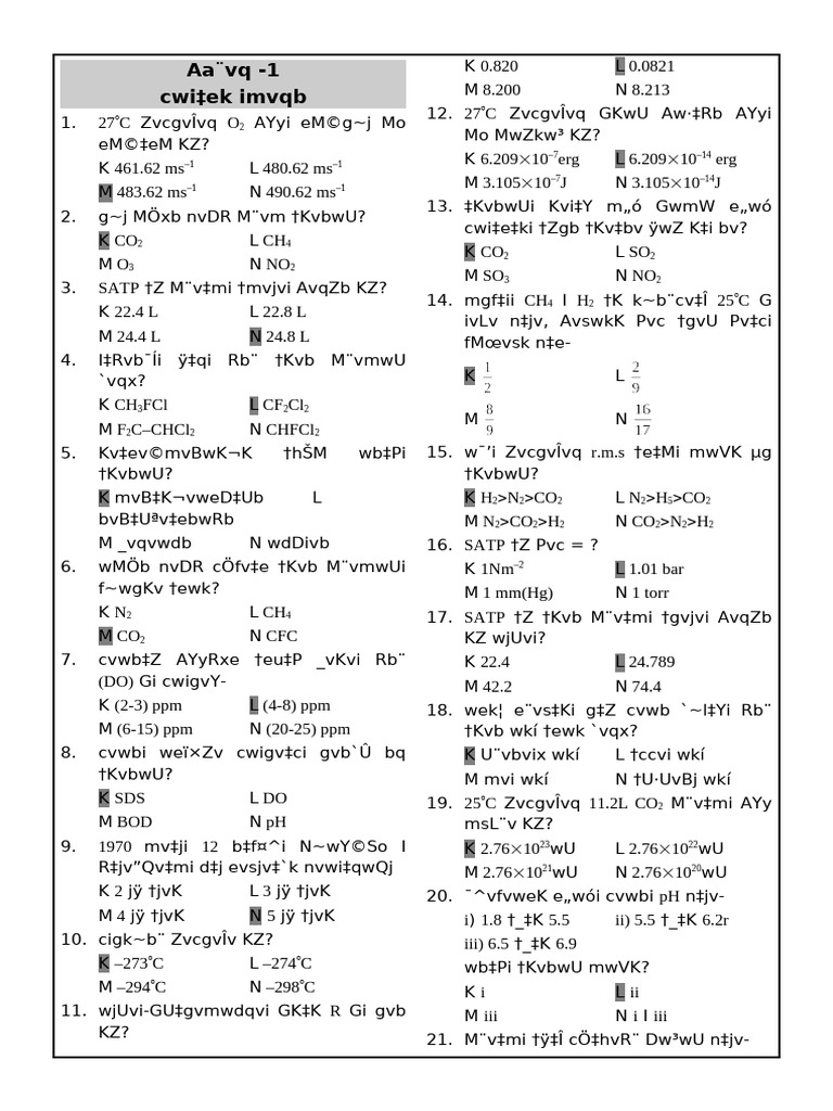 Chemistry 2nd Paper (Obj) | PDF