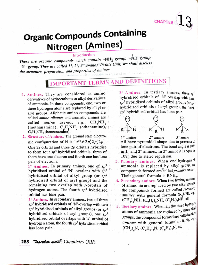 AMINES | PDF | Amine | Functional Group