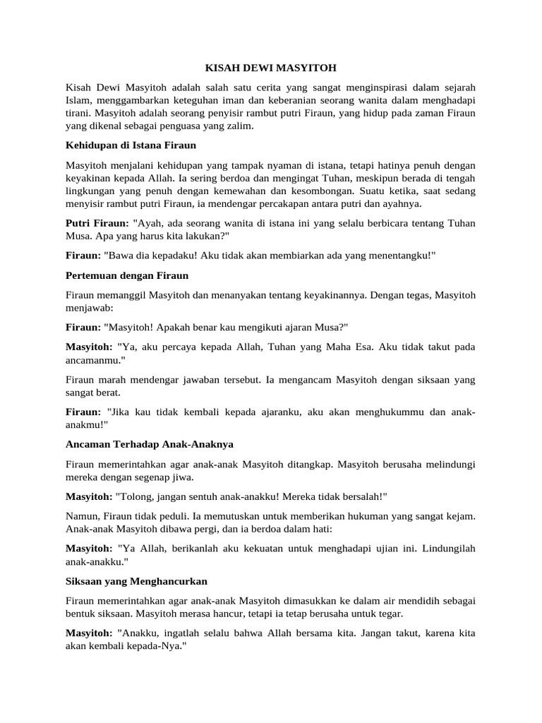 KISAH DEWI MASYITOH New | PDF | Agama & Spiritualitas